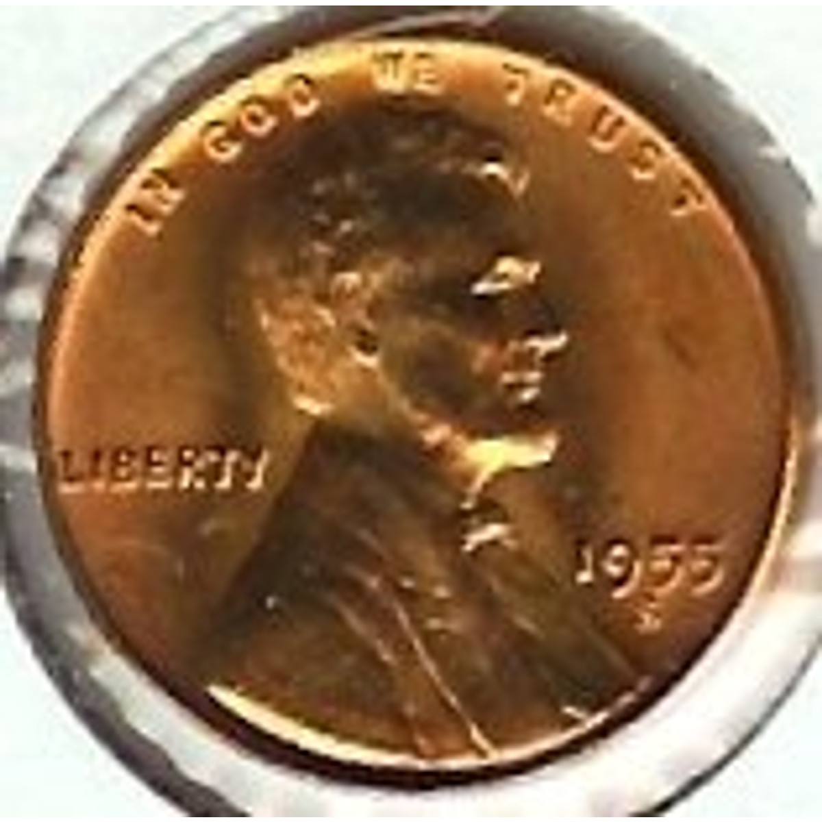 1955-S Lincoln "wheat" penny, UNC