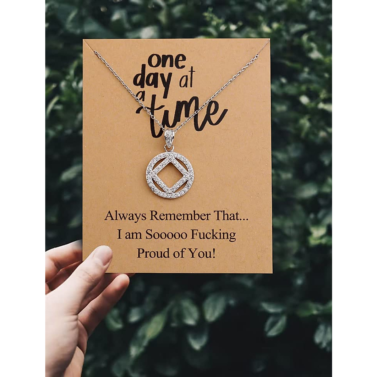 TIIMG Sobriety Gift One Day At A Time Addiction Recovery Inspirational Jewelry Gifts (one day at a time NA)