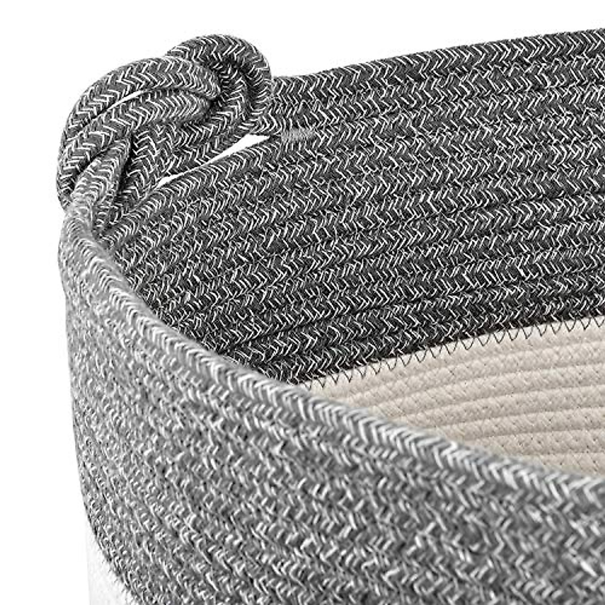 Altatac Rope Basket Living Room Large Storage Woven Basket for Organizing, Cotton Blanket Organizer, Rope Cotton Decorative Basket, Nursery Home Decor Gift