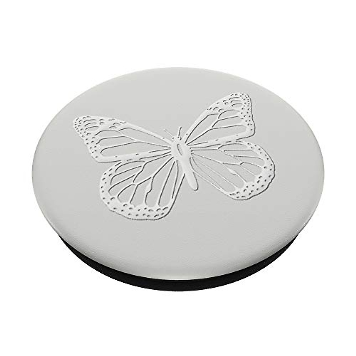 White Butterfly Phone grip on light Silver PopSockets Swappable PopGrip