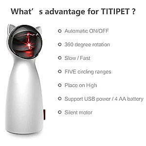 Sofolor Automatic Laser Cat Toy, Placing High, 5 Random Pattern, Automatic On/Off and Silent, Interactive Cat Toys for Indoor Cats/Kitten/Dogs