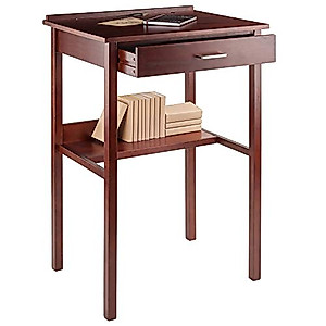 Winsome Ronald High Desk, Walnut, 27.95x21.73x41.89