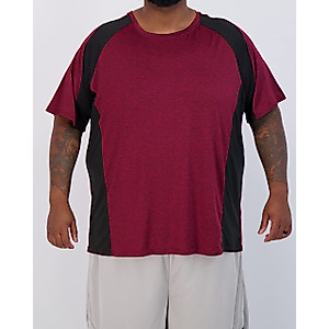 Real Essentials Men’s Big and Tall Tech Stretch Short Sleeve Crew Quick Dry Fit T-Shirt Wicking Active Athletic Gym Top Clothes Lounge Sleep Running Basketball Workout Tee, Set 6, 3XLT, Pack of 3