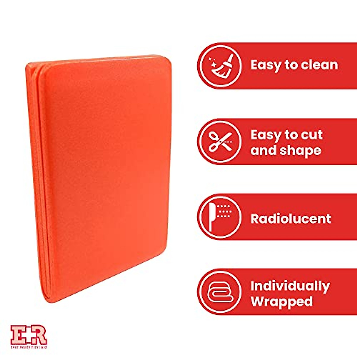 Ever Ready First Aid Padded Universal Aluminum Splint, 4.25” x 24”, Flat Folded, Waterproof - 3 Pack