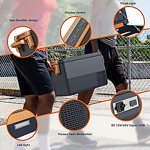 UKKISO 12 Volt Refrigerator for Car: 30L Portable Fridge Car Cooler -4℉-68℉ RV Electric Compressor Cooler APP Control Mini Fridge and Freezer, 12/24V DC and 100-240V AC for Travel, Camping (Orange)