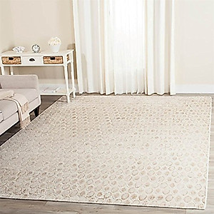 SAFAVIEH Mirage Collection Area Rug - 8' x 10', Beige, Handmade Modern Wool & Viscose, Ideal for High Traffic Areas in Living Room, Bedroom (MIR856A)