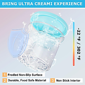 For Ninja Creami Pints and Lids - 4 Pack, Compatible with Ninja NC301, NC300, NC299AMZ Series Ice Cream Makers, 16 OZ for Ninja Creami Containers Dishwasher Safe (Blue Green Pink Yellow)