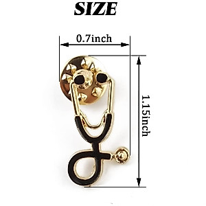 GXXMEI 30PCS Stethoscope Brooch Pins Stethoscope Enamel Lapel Pin Clothing Bags Decoration Brooch for Girls Medical Students Doctor Nurse Graduation Presents (Multuicolor)