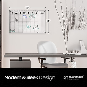 Oversize Premium Acrylic Calendar for Wall | Ultra-Thick Clear Dry & Erase Board | Home Office Monthly Glass Family Planner Guard Mate Plexiglass Whiteboard Large | 18"x14" | GUARDMATE
