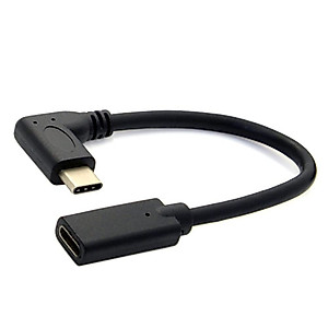 Vrllinking USB Type C Extension Cable, 90 Degree Male-to-Female, 10Gbps Data Transfer Speed, Fast Charging, Compatible with Nintendo Switch, MacBook Pro, iMac Pro, and More