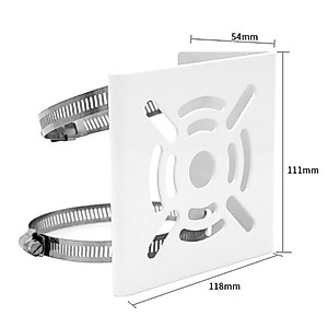 Qfrist 2pcs Universal Vertical Pole Mount Adapter with 2 Loops(4in Diameter) Wall Mounting Loop Bracket for CCTV Security Camera PTZ Dome (2pcs)