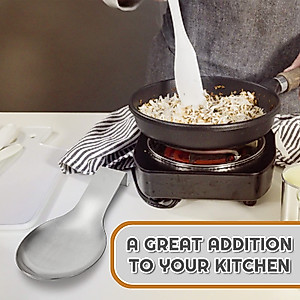 6 Pcs Stainless Steel Spoon Rest Spatula Ladle Holder Large Size Spoon Rest for Stove Top Heavy Duty Spatula Holder for Countertop Dishwasher Safe Utensil Rest for Kitchen, 3.8 x 9.6 Inch (Silver)