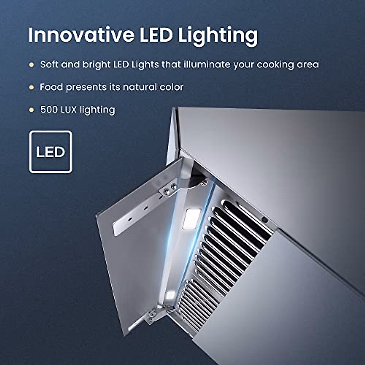 FOTILE JQG7501.G 30" Range Hood | Unique Side-Draft Design for Under Cabinet or Wall Mount | Modern Kitchen Vent Hood | Powerful Motor | LED Lights | Silver Grey Tempered Glass Surface