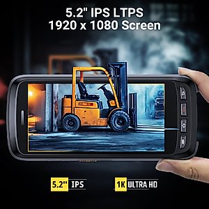 Tera Android 11 Barcode Scanner PDA: with Charging Cradle Pistol Grip 8000mAh Extra Large Battery Handheld Mobile Computer 5.2” Full Touch Screen Zebra 2D Scan IP65 Graded Inventory Scanner P172