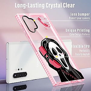 Toycamp for Note 10 Plus Case, Cute Funny Skull Skeleton Design for Women Girls Boys Teens for Galaxy Note 10 Plus Cases, Cute Cartoon Face Print Cover for Samsung Note 10 Plus Case 5G