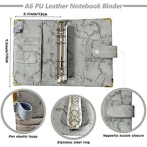 Mable gray Faux Leather A6 Budget Planner Binder with Zipper Cash Envelopes& Expense Budget Sheets, Money Saving Budget Saver Book, Cash Stuffing Organizer for Budgeting