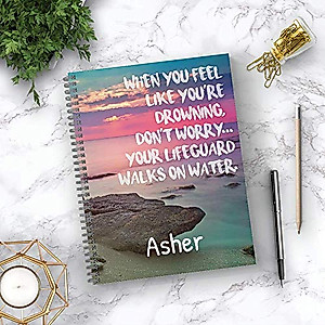Gotcha Covered Notebooks Lifeguard Personalized Religious Notebook/Journal, Laminated Soft Cover, 120 pages of your selected paper, lay flat wire-o spiral. Size: 8.5” x 11”. Made in the USA