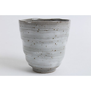 HlpiAMok Aeiniwer Mino ware Japanese Pottery Yunomi Chawan Tea Cup Jizo Stone Statues Gray Sanaegama made in Japan (Japan Import) KSY006