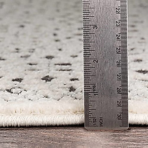 Sattley Modern Farmhouse Living Room Bedroom Dining Room Area Rug - Transitional Bohemian Carpet - Non Shed, Stain Resistant - Beige, Grey, Black, Cream, Ivory - 5'3" x 7'3"