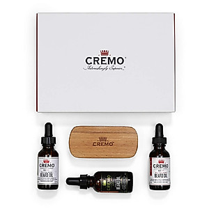 Cremo Beard Oil Kit for Restoring and Revitalizing Beards – Includes Reserve Blend Beard Oil, Mint Blend Beard Oil, Forest Blend Beard Oil, and 100% Boar Bristle Brush