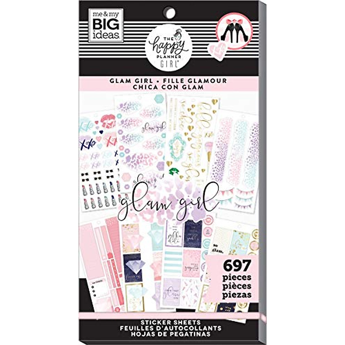 ME & MY BIG IDEAS Happy Planner STCKRS, Glam Girl, 697/Pkg