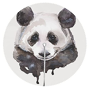 Lirduipu Animal Pattern Round Outdoor Tablecloth,Stain-Resistant Non-Slip Outdoor Round Tablecloth with Umbrella Hole and Zipper,for Patio Garden Tabletop Decor(52" Round,White Beige Black)