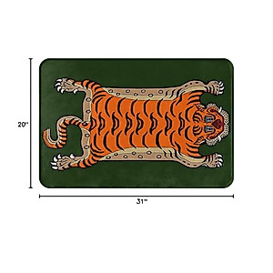 Tiger Skin Green Doormat Non-Slip Door Mat Waterproof Rugs Indoor Carpet Universal Welcome Mats Front Door 31"x20"