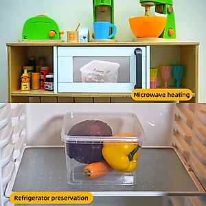 SHPii 88 oz. Square Clear Deli Containers with Lids, BPA-Free, Freezer and Microwave Safe Food Storage Containers, Reusable for Kitchen Storage, Meal Prep, Take-out, Restaurant Supplies.(10 packs)