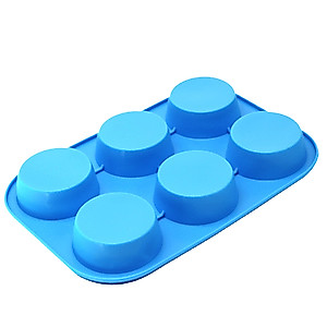 X-Haibei Round Circle Soap Silicone Mold Chocolate Jelly Muffin Cupcake Baking Mould, Basic Soap Making, Dia. 2.75inch,3oz per Cell