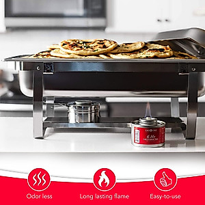 Gas One 12 pack 6 Hour Chafing Fuel - Food Warmer for Chafing Dish Buffet Set - Liquid Safe Fuel With Wick & Lid Opener for Chafing Dish