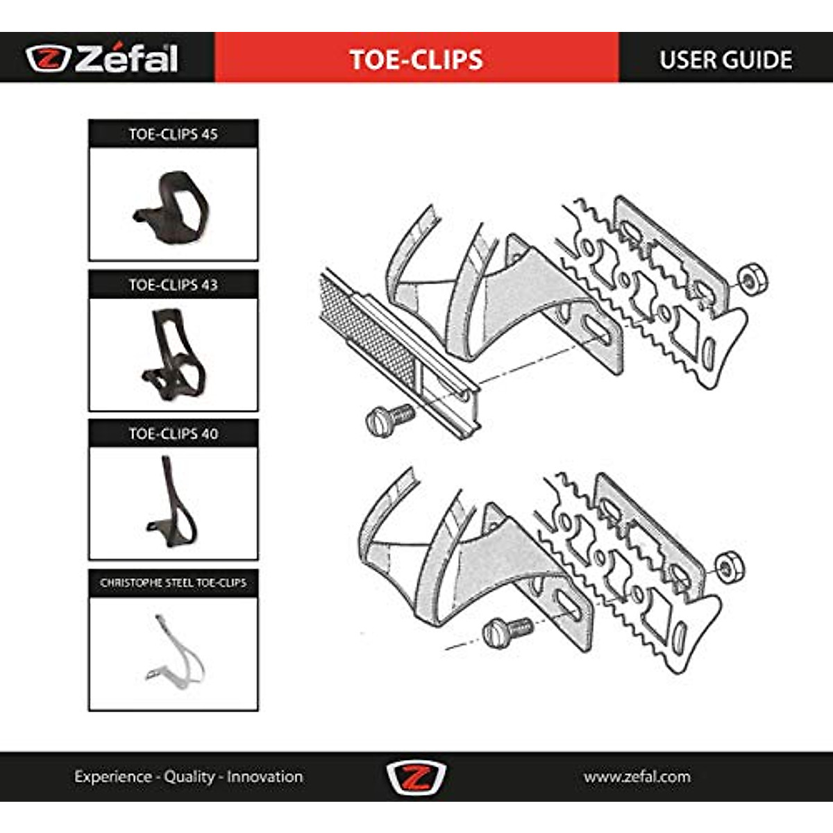 Zefal "Cristophe Mountain Bicycle Half Toe Clips, S/M , Black
