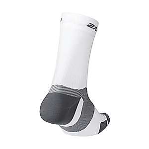 2XU Vectr Crew Sock, White/Grey, Small