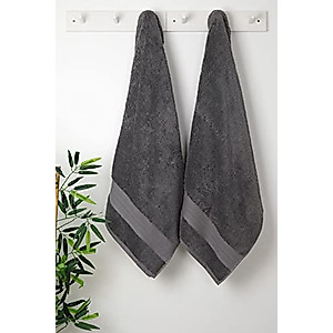 Decomfy Luxury Bath Sheet Towels 35 x 70 Inch, 2 Pack Soft Bathroom Towel Set, Highly Absorbent 100% Cotton Large for Hotel Spa Collection (Dark Grey)
