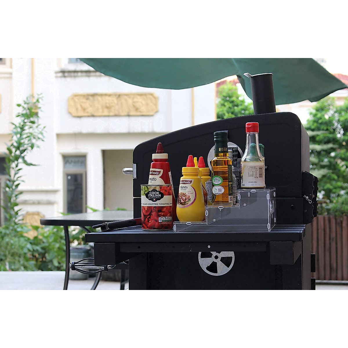 evron Pantry Organization and Storage Clear Acrylic Spice Rack Organizer for Cabinet & Countertop (ASSEMBLY REQUIRED) 3 Tier Organizer Versatile Tierd Shelf Organizer 10.5 in