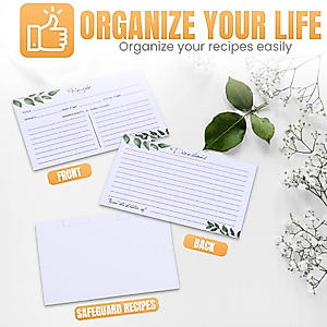 Jovai Brands Recipe Box - Metal Organization Tin Includes Blank Cards & Interior Dividers - Classic Neutral Style White Metallic Decorative Holder - Thick Card Stock - Perfect Organizer Gift Set