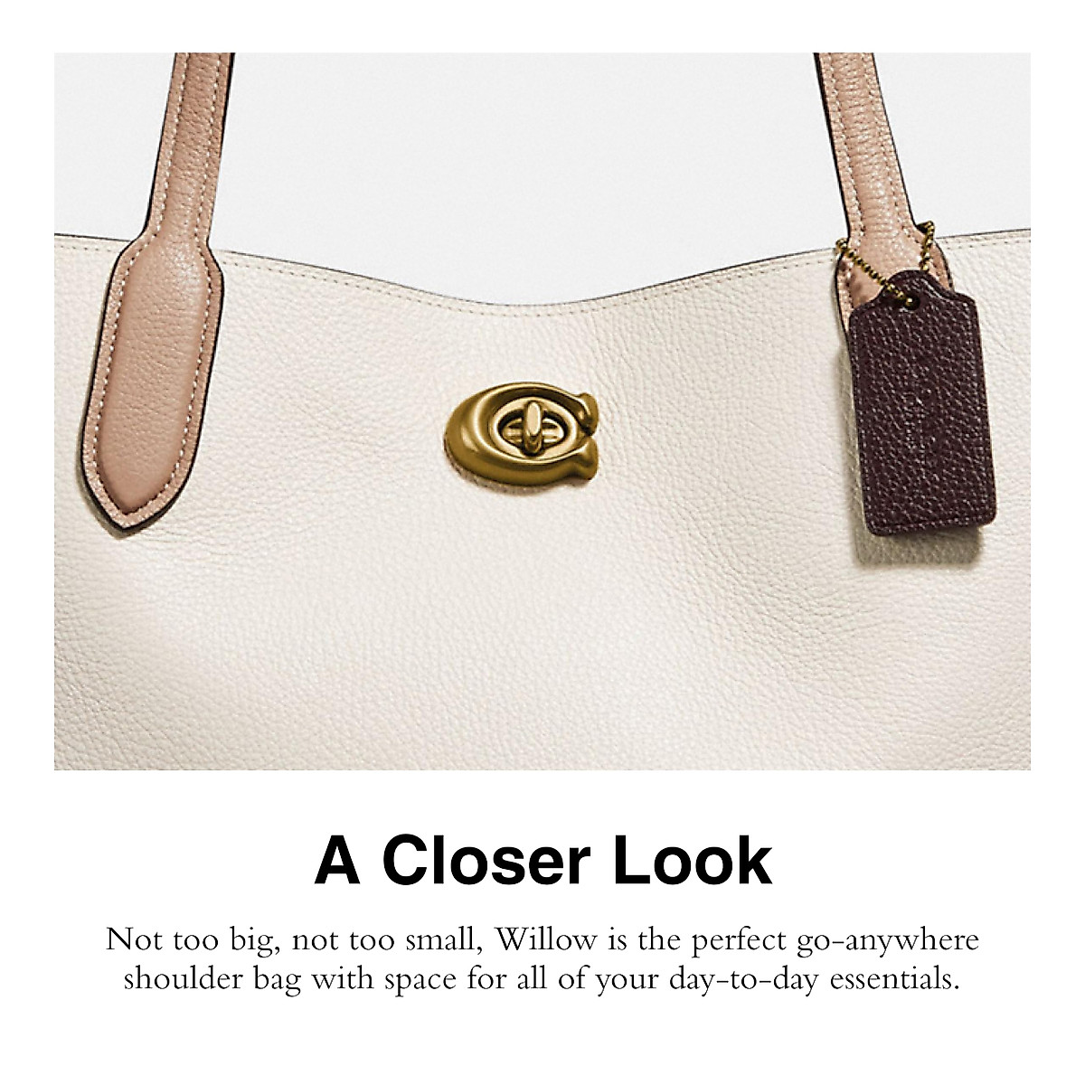 Coach Leather Willow Shoulder Bag, Chalk