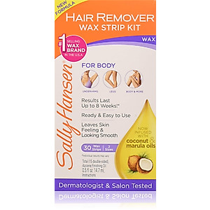 Sally Hansen Hair Remover Wax Strip Kit Body/Leg/Arm/Bikini, (Pack of 2)