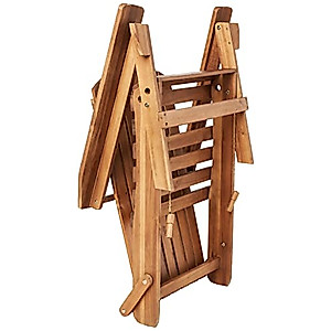 Amazon Aware FSC Certified Outdoor Folding Adirondack Chair, Acacia Wood, Natural Finish