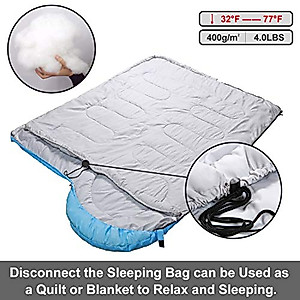 EMONIA Camping Sleeping Bag, 3-4 Season Waterproof Outdoor Hiking Backpacking Sleeping Bag Perfect for Traveling,Lightweight Portable Envelope Sleeping Bags for Adults,Kids,Girls and Boys