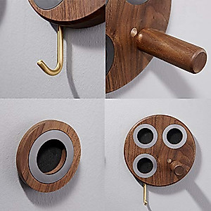 SimLiTa Wood Wall Mount Holder for Dyson Hair Dryer, Wood + Strainless Still Magnetic Wall Bracket Frame for Dyson Supersonic Hair Dryer. (Walnut)