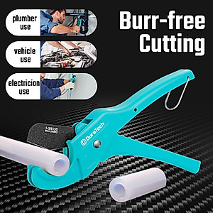 DURATECH PEX Pipe Cutter, Tubing Cutter for 1/8"-1" PEX and Rubber Hoses(NOT for PVC Pipe), with PTFE-Coated Sharp Blade, Suitable for Home and Plumbing Repairs