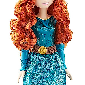 Mattel Disney Princess Toys, Merida Fashion Doll, Sparkling Look with Red Hair, Blue Eyes & Hair Accessory, Inspired by the Movie Brave