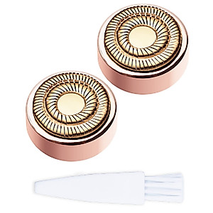Replacement Heads for Finishing Touch Flawless Facial Hair Remover Shaver for Women Gen 2, Rose Gold - Pack of 2