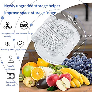 LumenCraft Lazy Susan Turntable Organizer for Refrigerator,15.74'' Clear Rectangular Fridge Organizer Storage,Lazy Susan for Cabinet, Fridge,Table, Pantry, Kitchen, Countertop