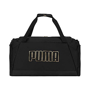 PUMA unisex adult Evercat Accelerator Duffel Bags, Black/Gold, One-Size US