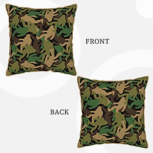 Augenstern Zippered Pillow Protectors Cover Case Bigf-Oot-Camouflage-Camo Decorative Throw Pillow Cover Square Cushion Case 18"X18"