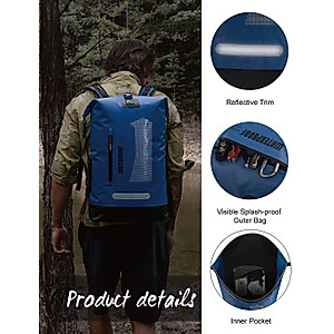 IDRYBAG Waterproof Backpack Dry Bag 20L/30L/40L, Floating Dry Backpack Waterproof for Men, Dry Sack Waterproof Bag for Backpacking Kayak