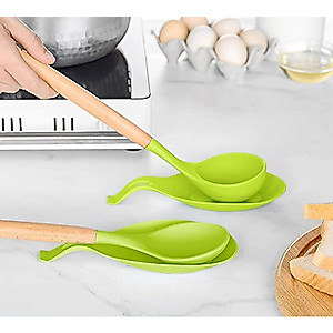 Spoon Rest Utensil Holder Kitchen Utensil Rest Pad Mat for Kitchen Cook Tools, Spoons, Ladles, Tongs, Spatulas,Great for Kitchen Counter,Stove Top,Coffee Bar Station (4 spoon rest +1 Utensil Rest)