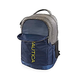 NAUTICA Armada Laptop Backpack, Grey/Navy, One Size