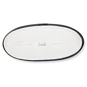 roro Handmade Ceramic Stoneware 11-Inch Glossy Black Oval Plate - for Serving Salads, Charcuterie, Bruschetta, Appetizers & Gourmet Dishes